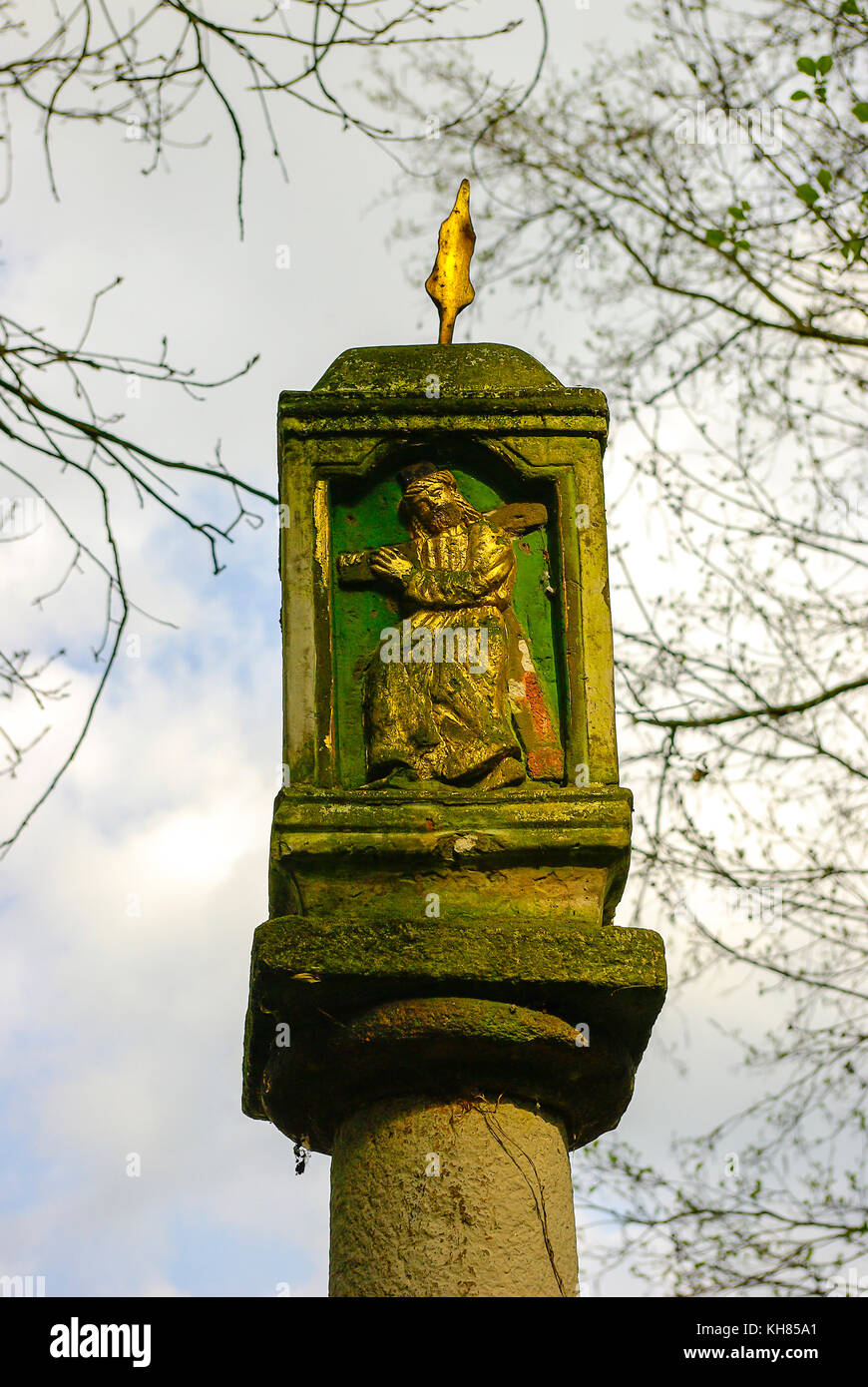 Catholic wayside shrine in the Laske Floodplain Forest near Ralbitz ...
