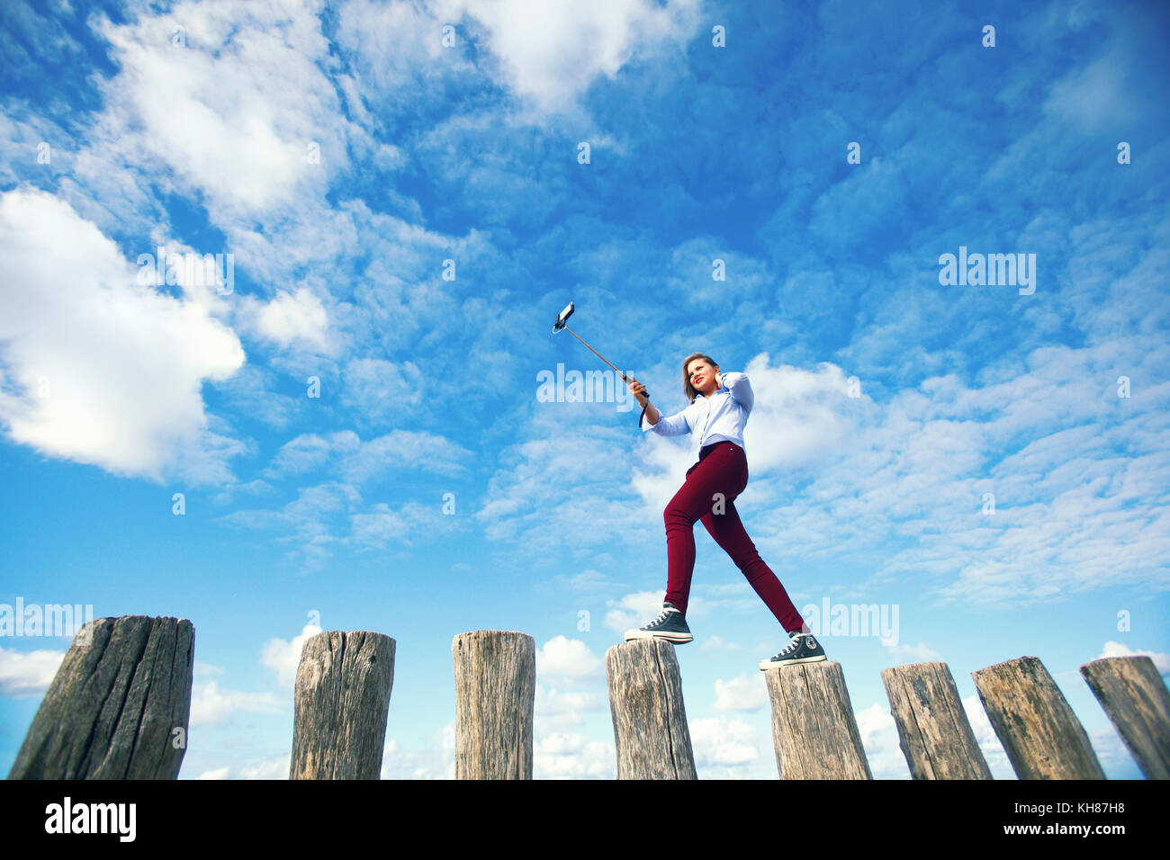 France, woman doing selfie Stock Photo - Alamy