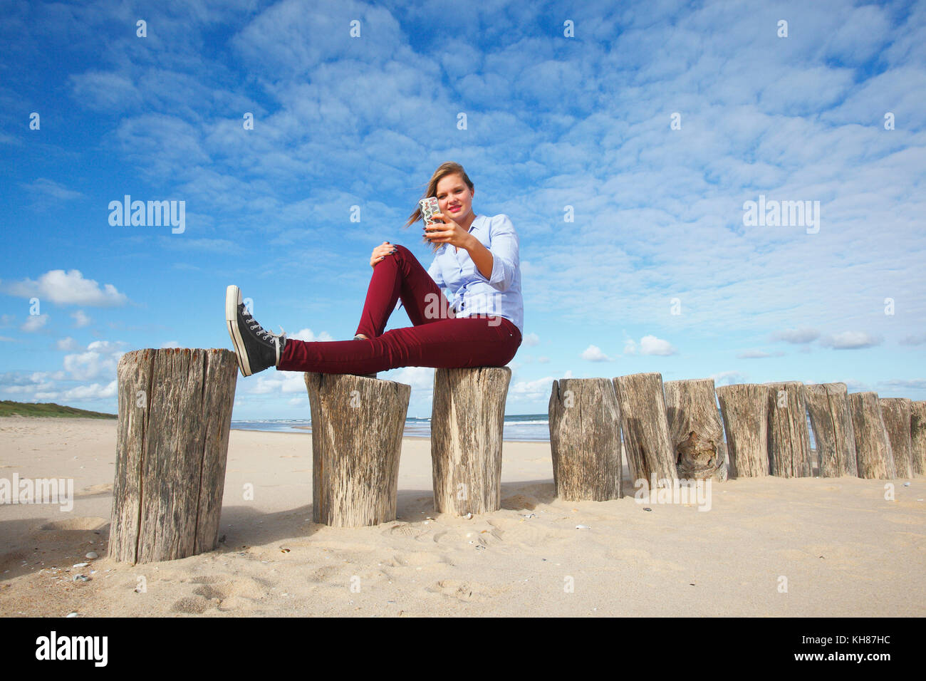 France, woman doing selfie Stock Photo - Alamy