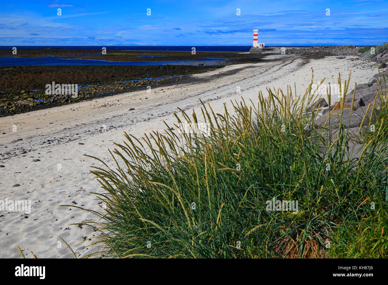 Iceland, Sudurnes, Gardur. Lighthouse Stock Photo - Alamy