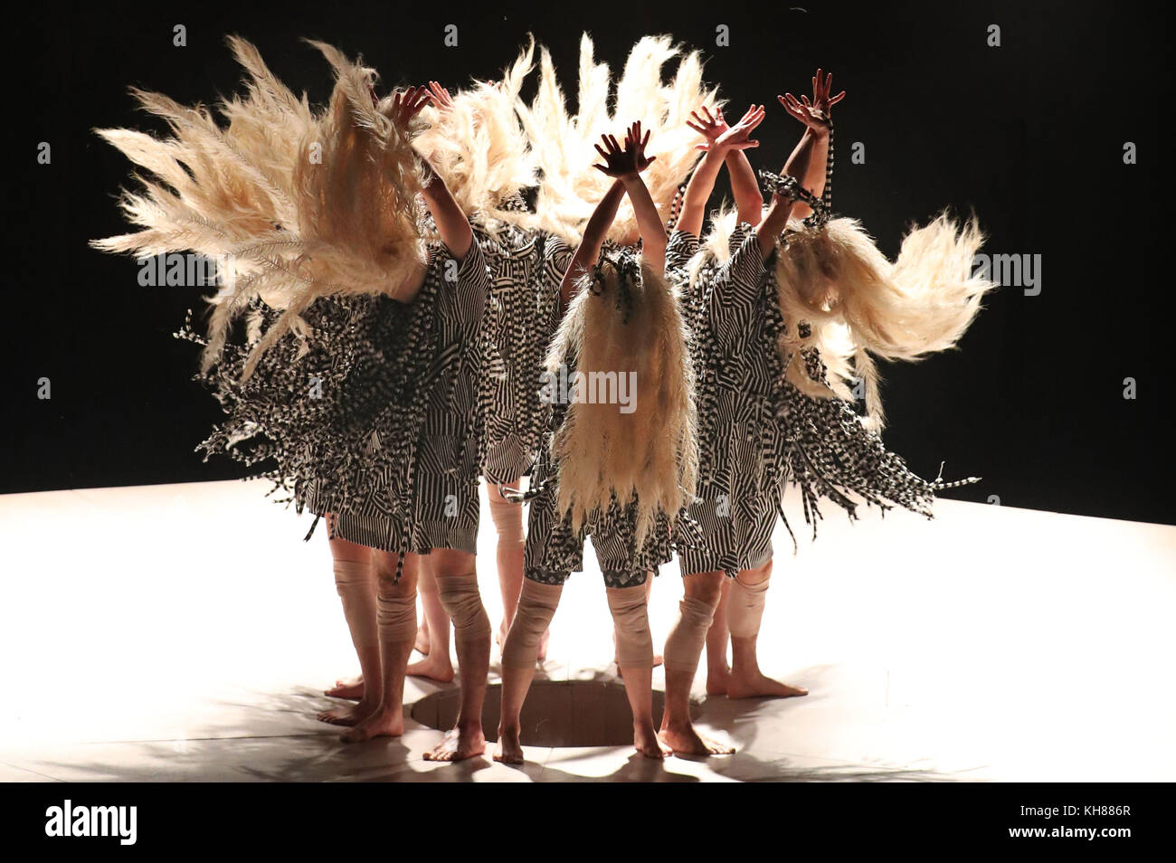 Dancers, who perform a section of their routine with their faces ...