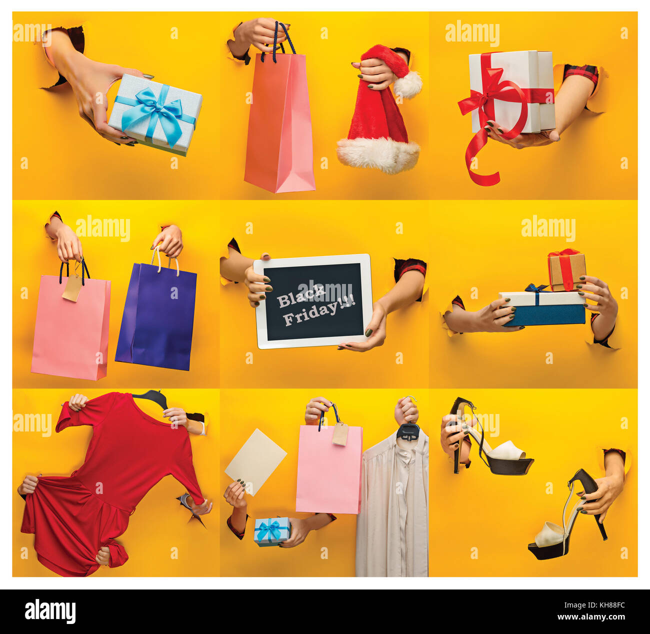 Black and white torn paper collage hi-res stock photography and images ...