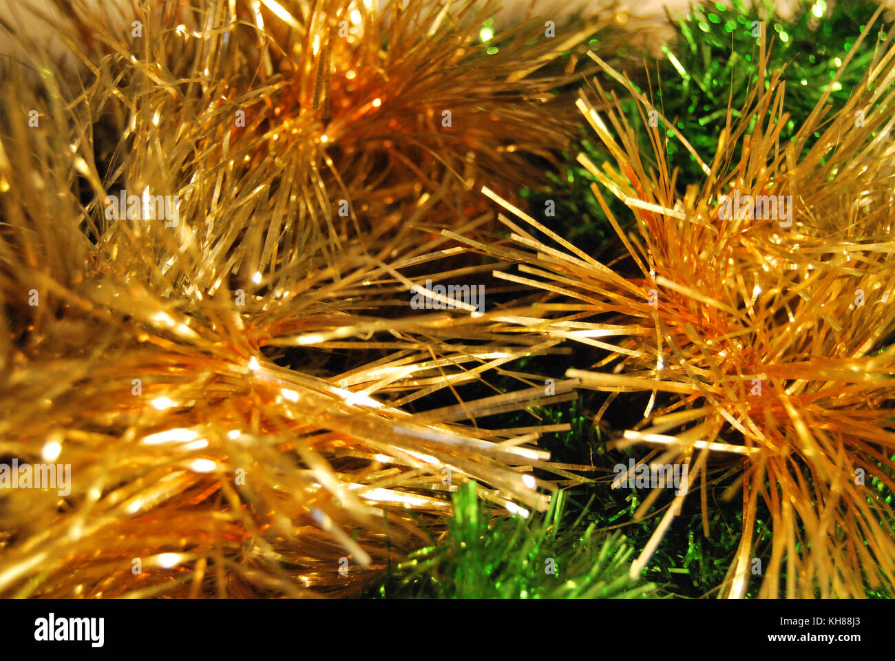Tinsel gold decoration hi-res stock photography and images - Alamy