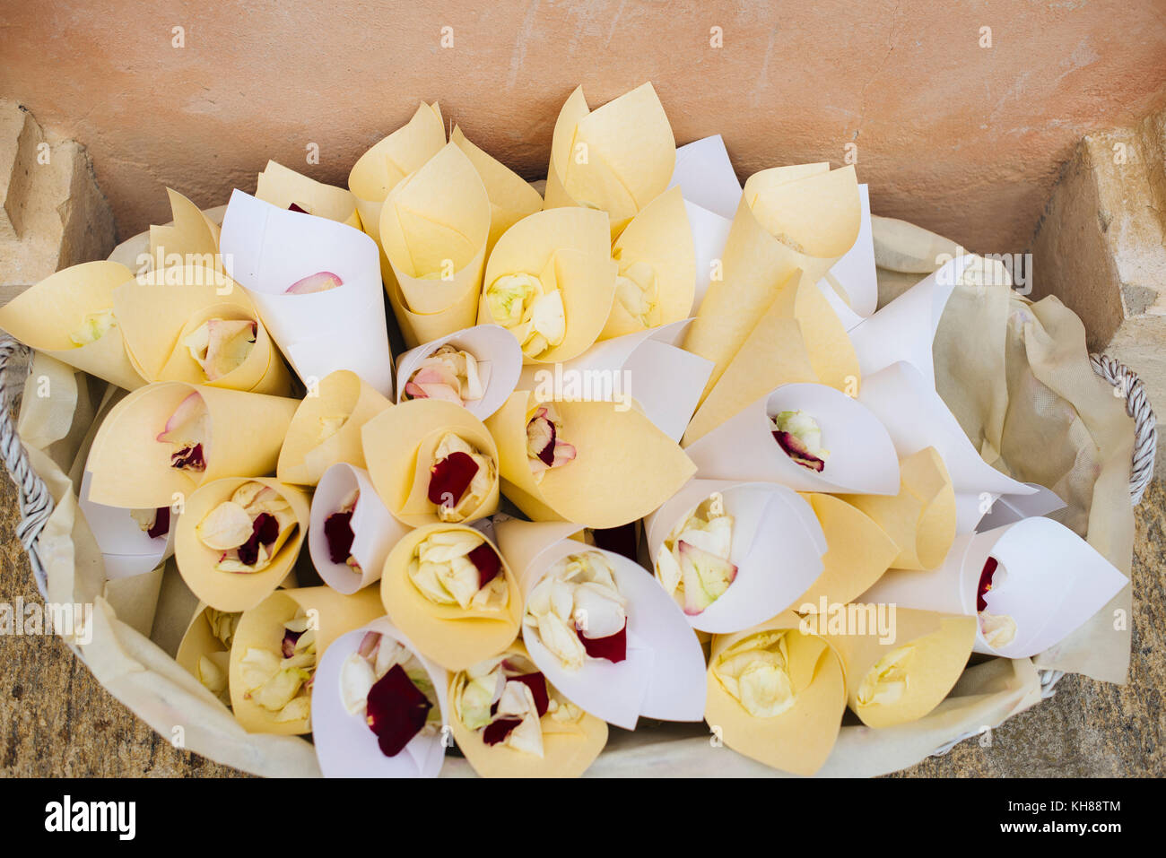 paper cones with rice Stock Photo - Alamy