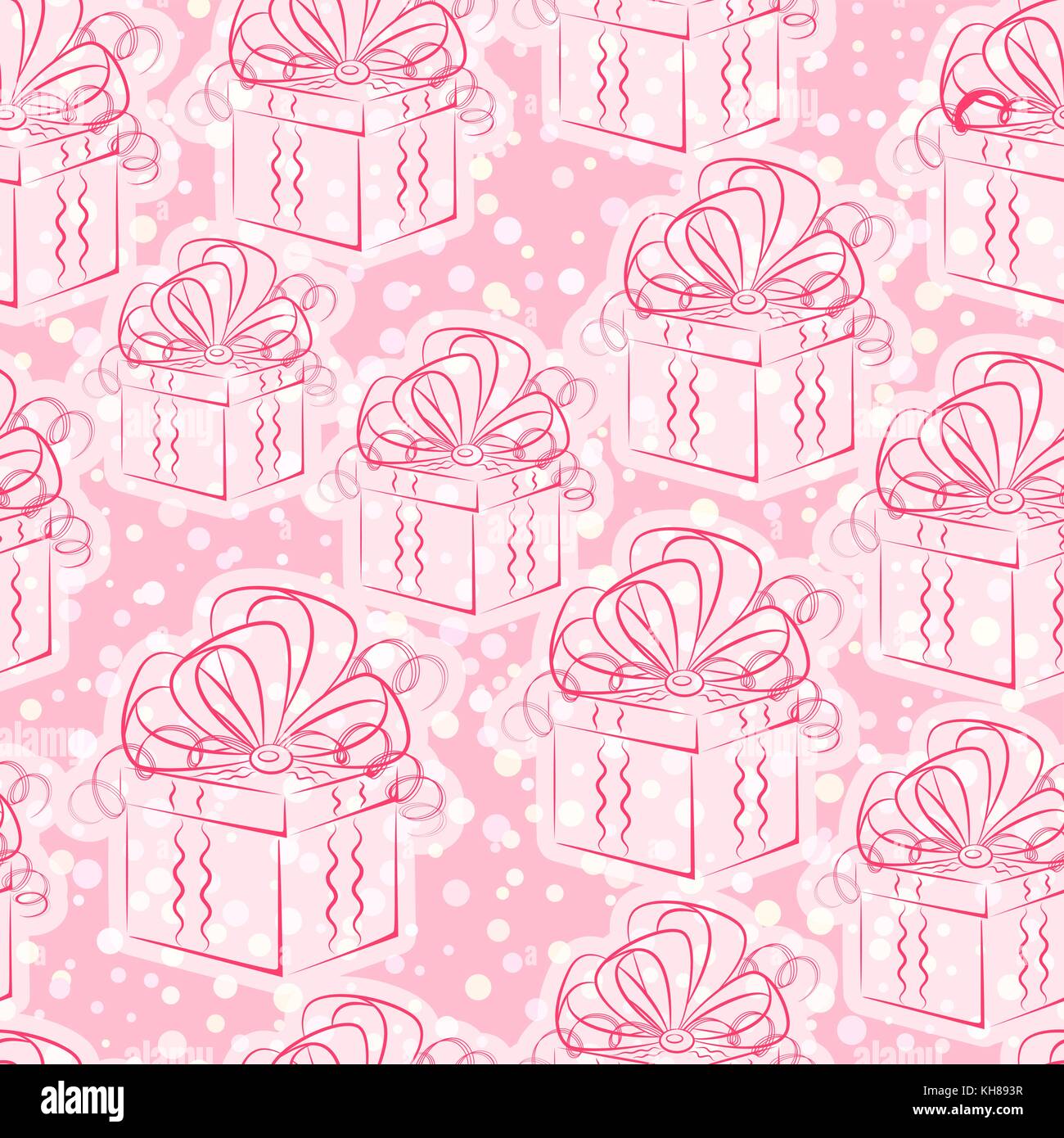 Gift boxes white pink Stock Vector Images - Alamy