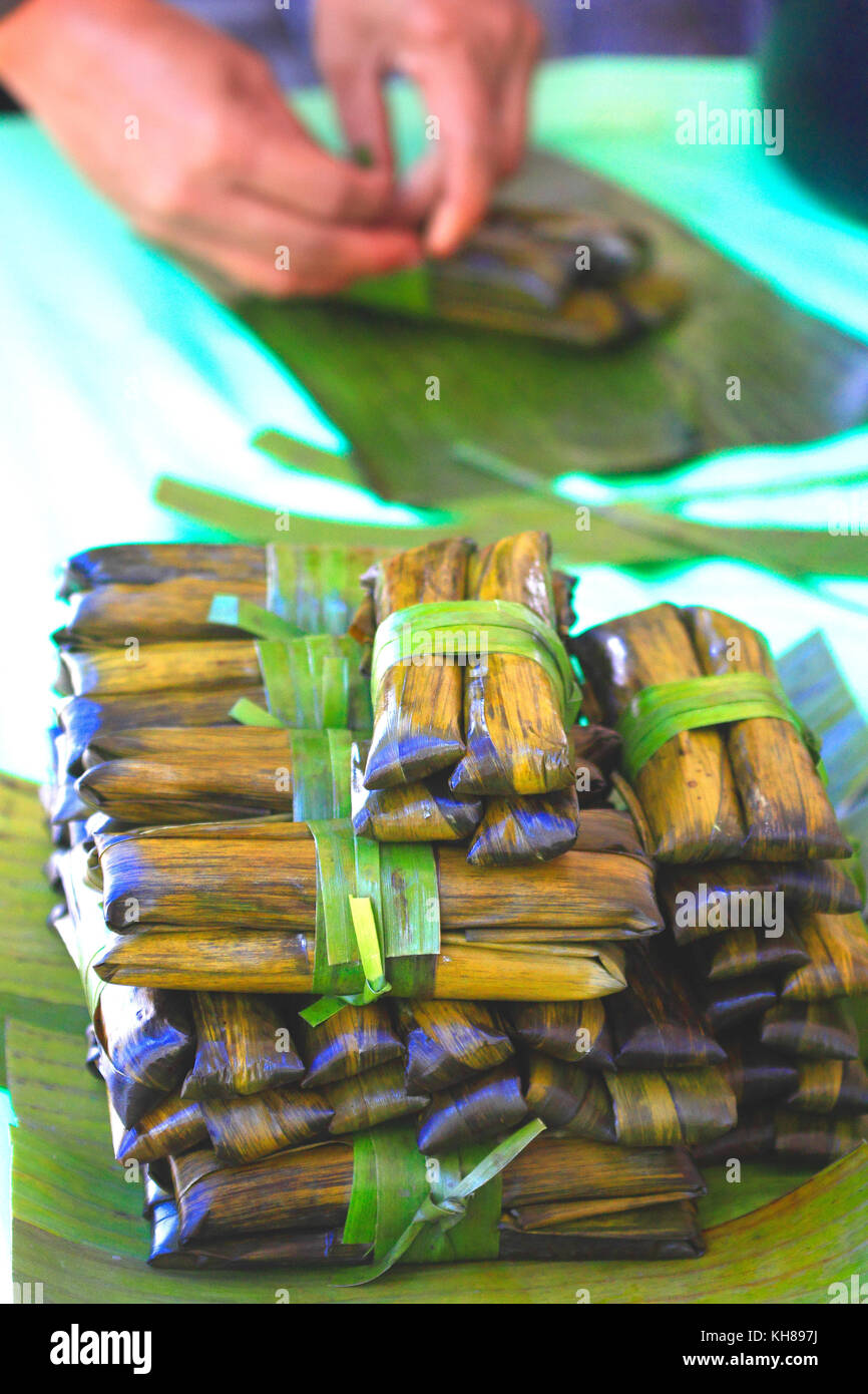 Philipins, Cebu City. Cebu Island. Suman is a rice cake originating ...