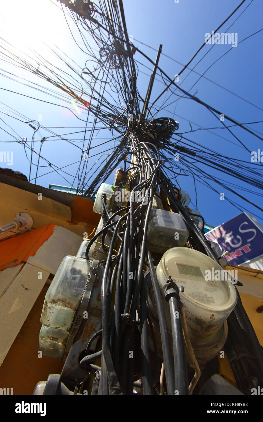 Philippines, Boracay Island. Electricity cables Stock Photo - Alamy