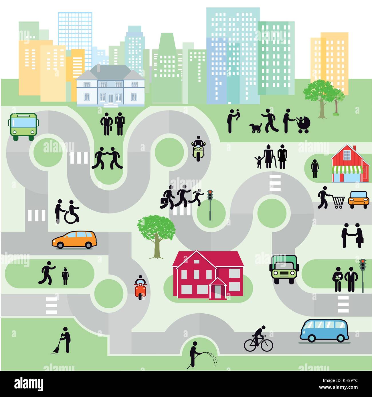 Pedestrians pedestrian group Stock Vector Images - Alamy
