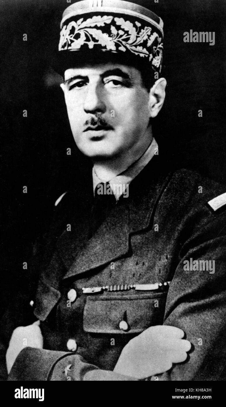 General Charles de Gaulle, wartime leader of the Free French. *Neg ...