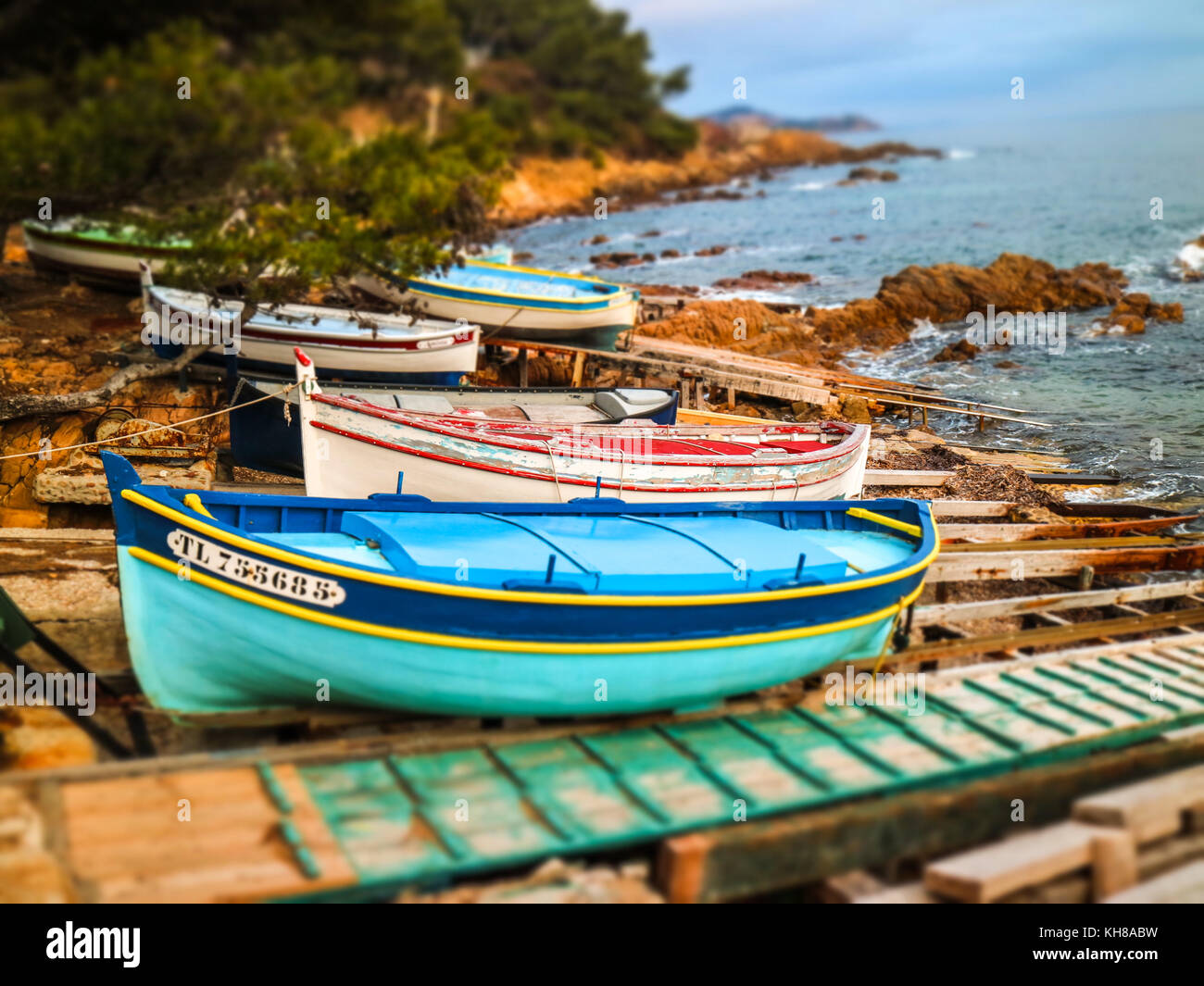 France,Var, traditional fishing boats Stock Photo - Alamy