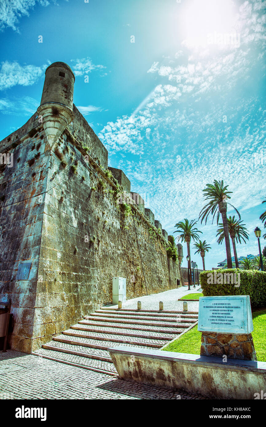 fortified citadel of the port of Cascais, Lisbon area, Portugal Stock ...
