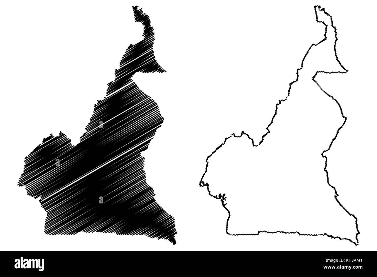 Cameroon map vector illustration, scribble sketch Cameroon Stock Vector ...