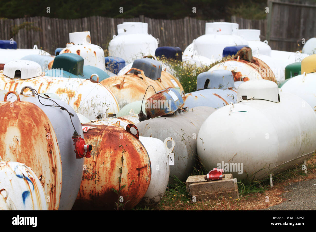 Dusty gas tanks Stock Photo - Alamy
