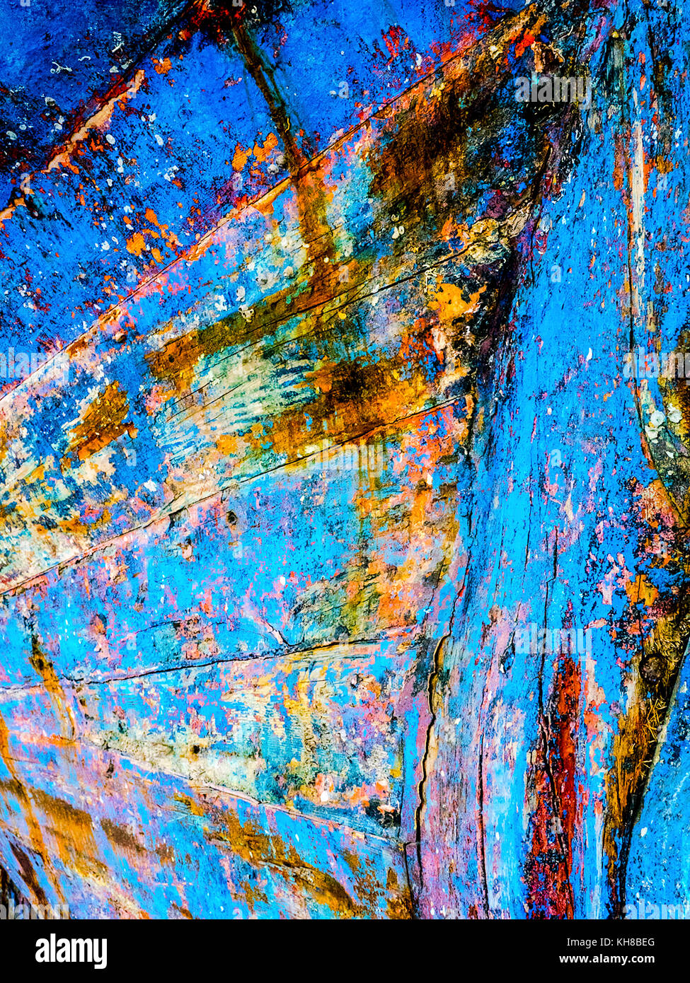 France, Brittany, Gulf of Morbihan, close-up on an old wood trawler ...