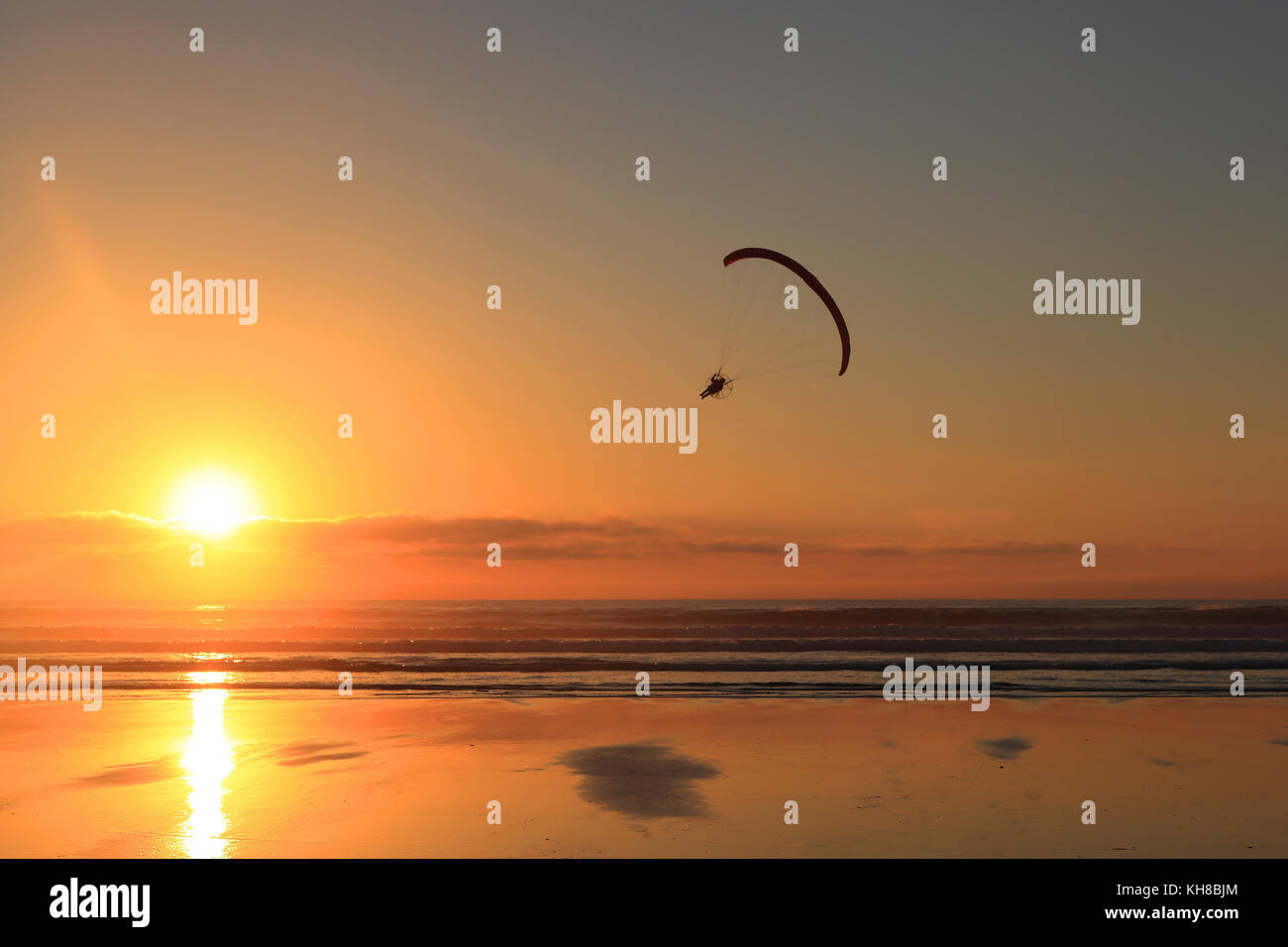 France, Brittany, Finistere. Audierne bay.Parasailing Stock Photo - Alamy