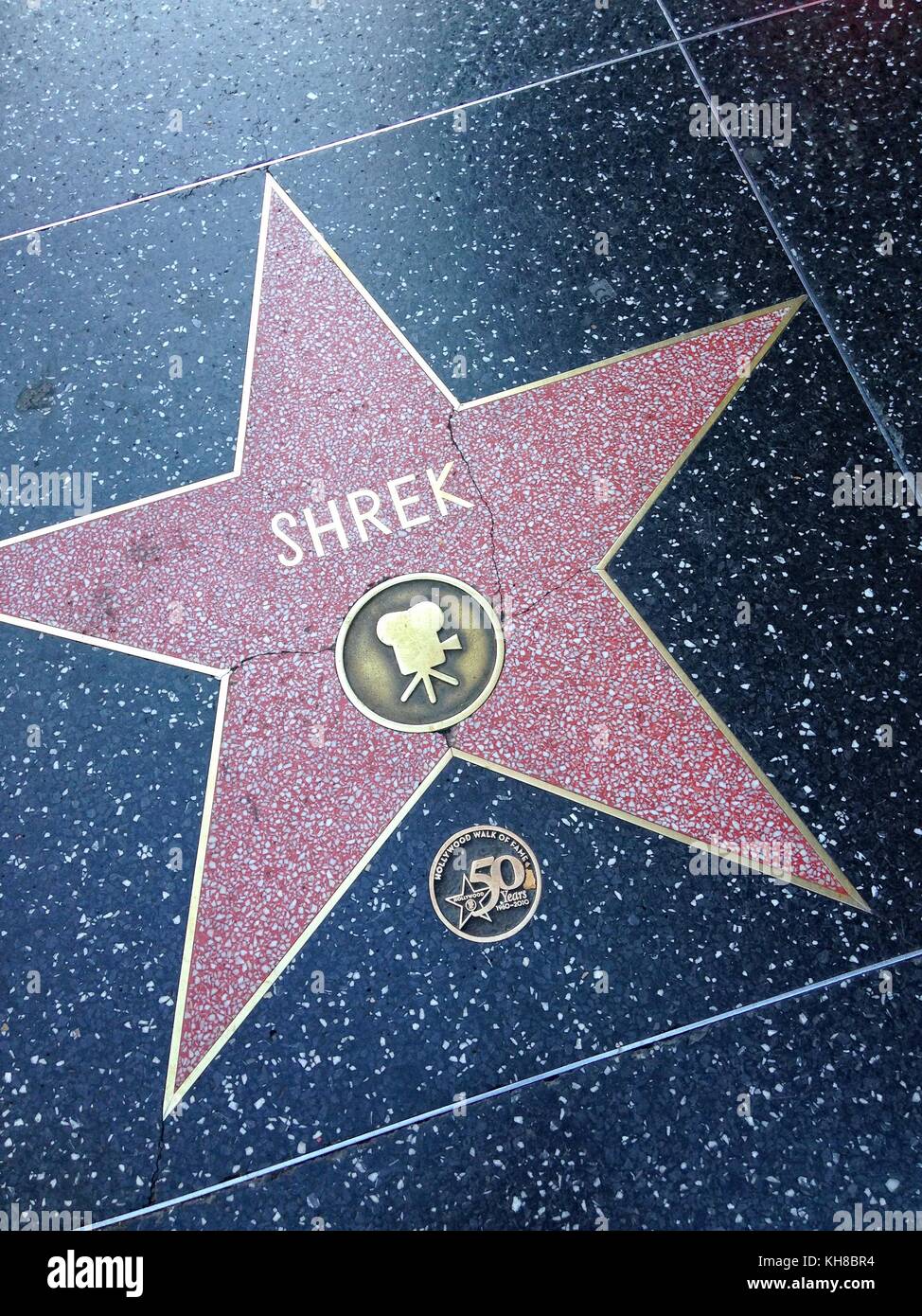 Hollywood, California - July 26 2017: Shrek Hollywood walk of fame star ...