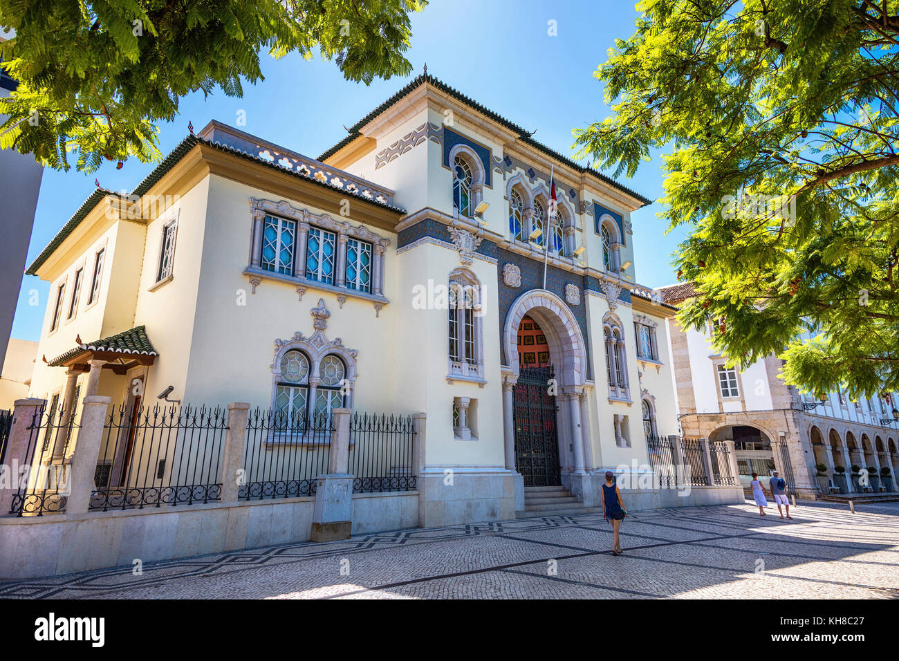 Bank of Portugal in the city of Faro, Algarve region, Portugal Stock ...