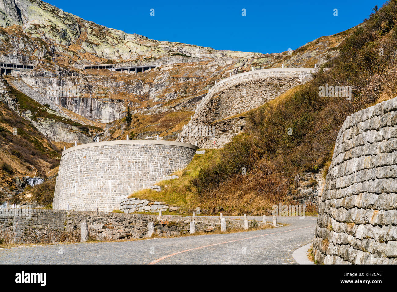 Tremola, Gotthard Pass, Passo del San Gottardo, South ramp, Canton ... Tremola, Gotthard Pass, Passo del San Gottardo, South ramp, Canton ...