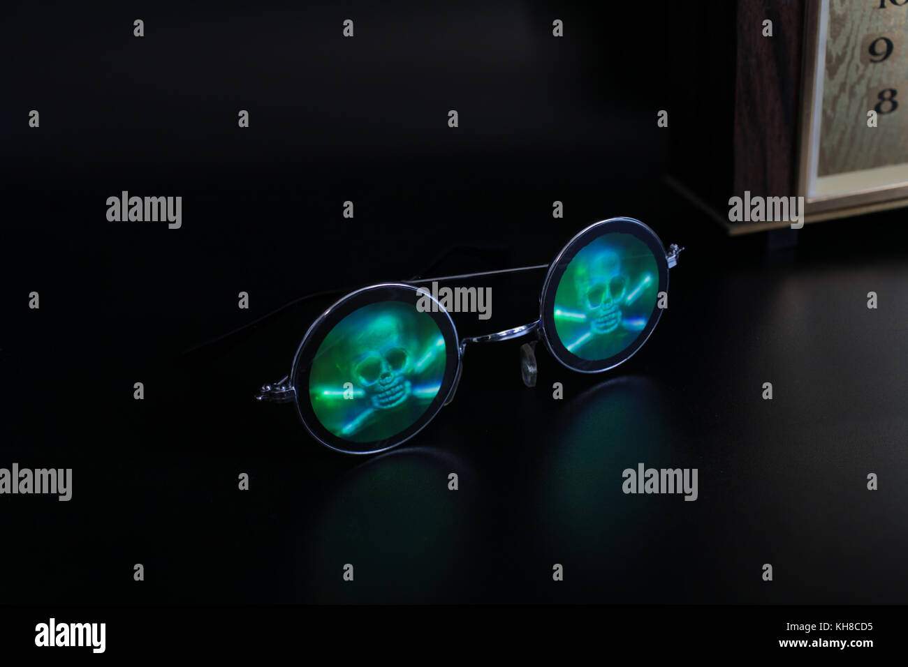 eyes death eyeglasses with skull Stock Photo - Alamy