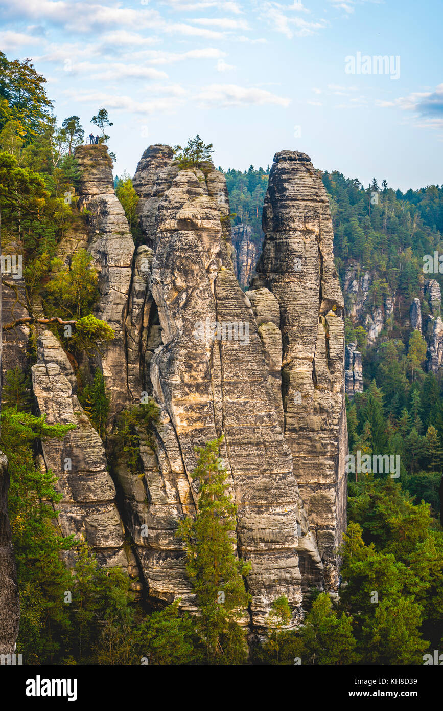 Schrammsteine around the Bastei, Elbe Sandstone Mountains, Rathen ...