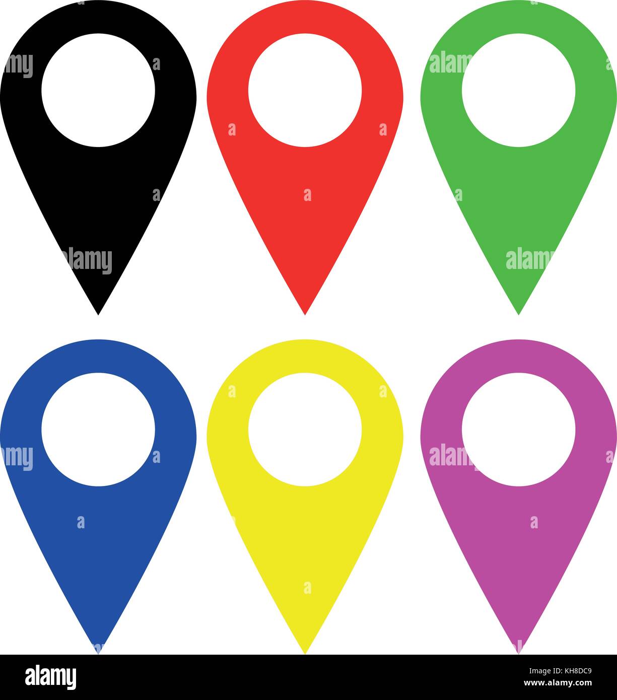 Series of colorful map position signs Stock Vector Image & Art - Alamy