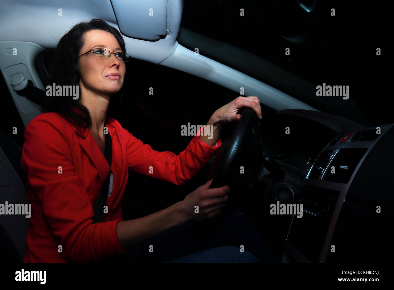 Woman and car Stock Photo - Alamy