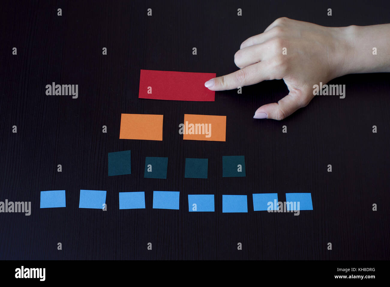 block diagram from the paper, female hands simulating process Stock ...