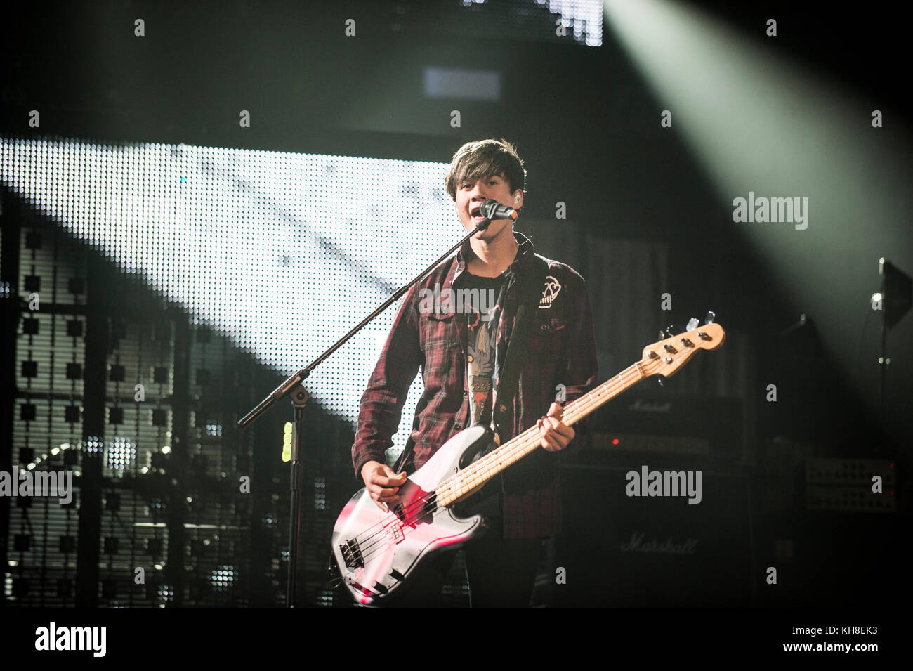 The Australian pop rock band 5 Seconds of Summer performs a live ...