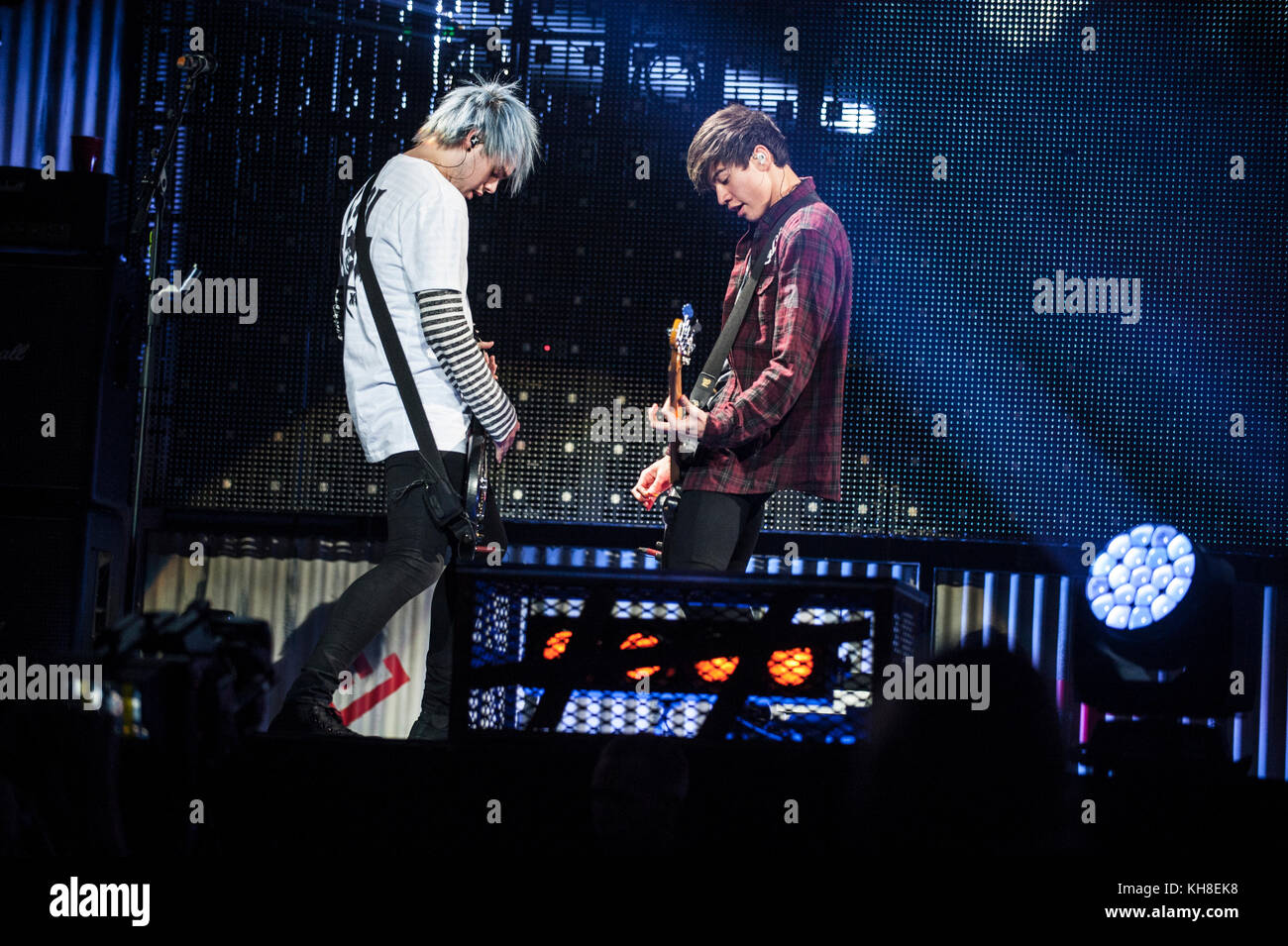 The Australian pop rock band 5 Seconds of Summer performs a live ...