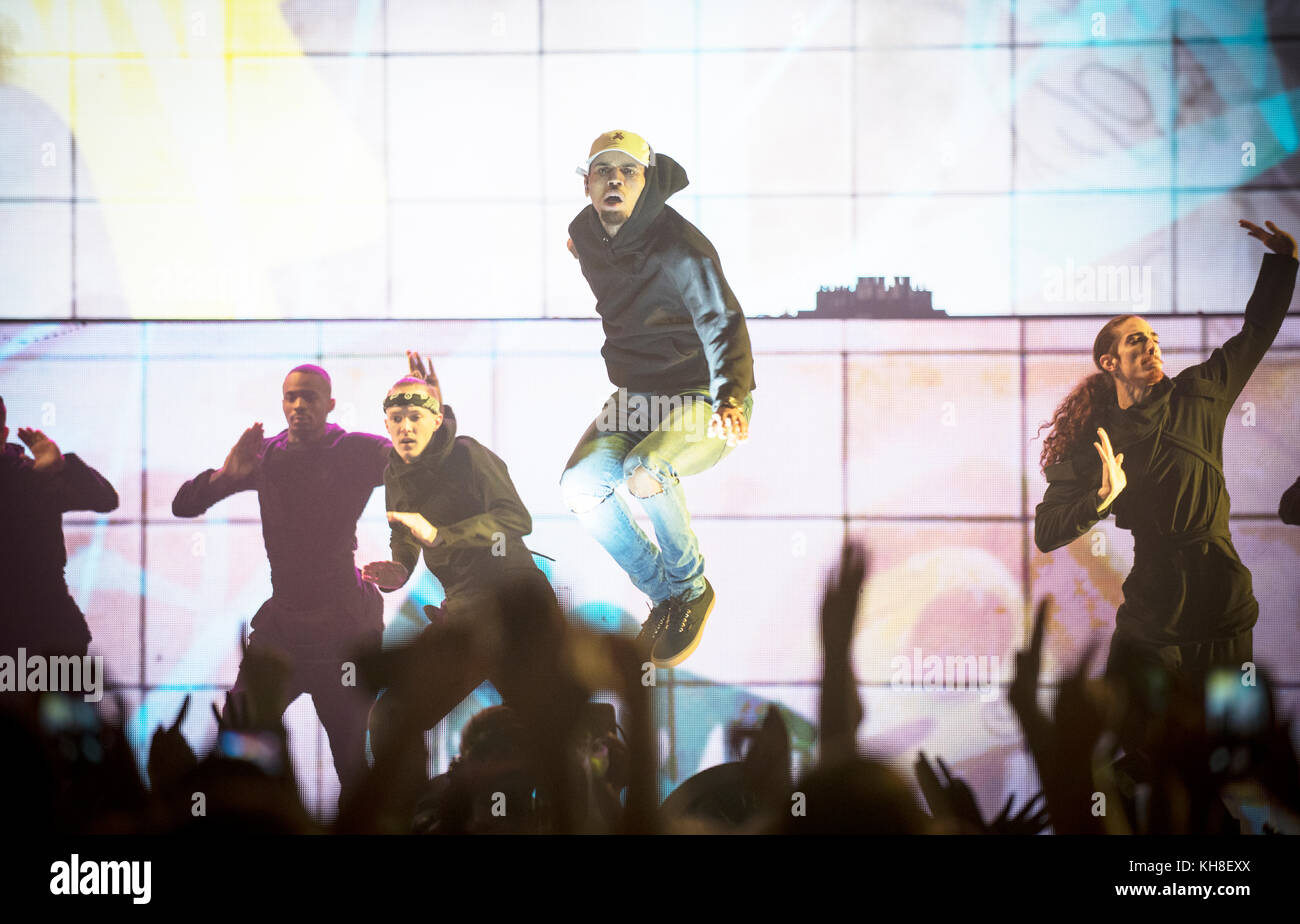 The American singer, dancer and recording artist Chris Brown performs a ...