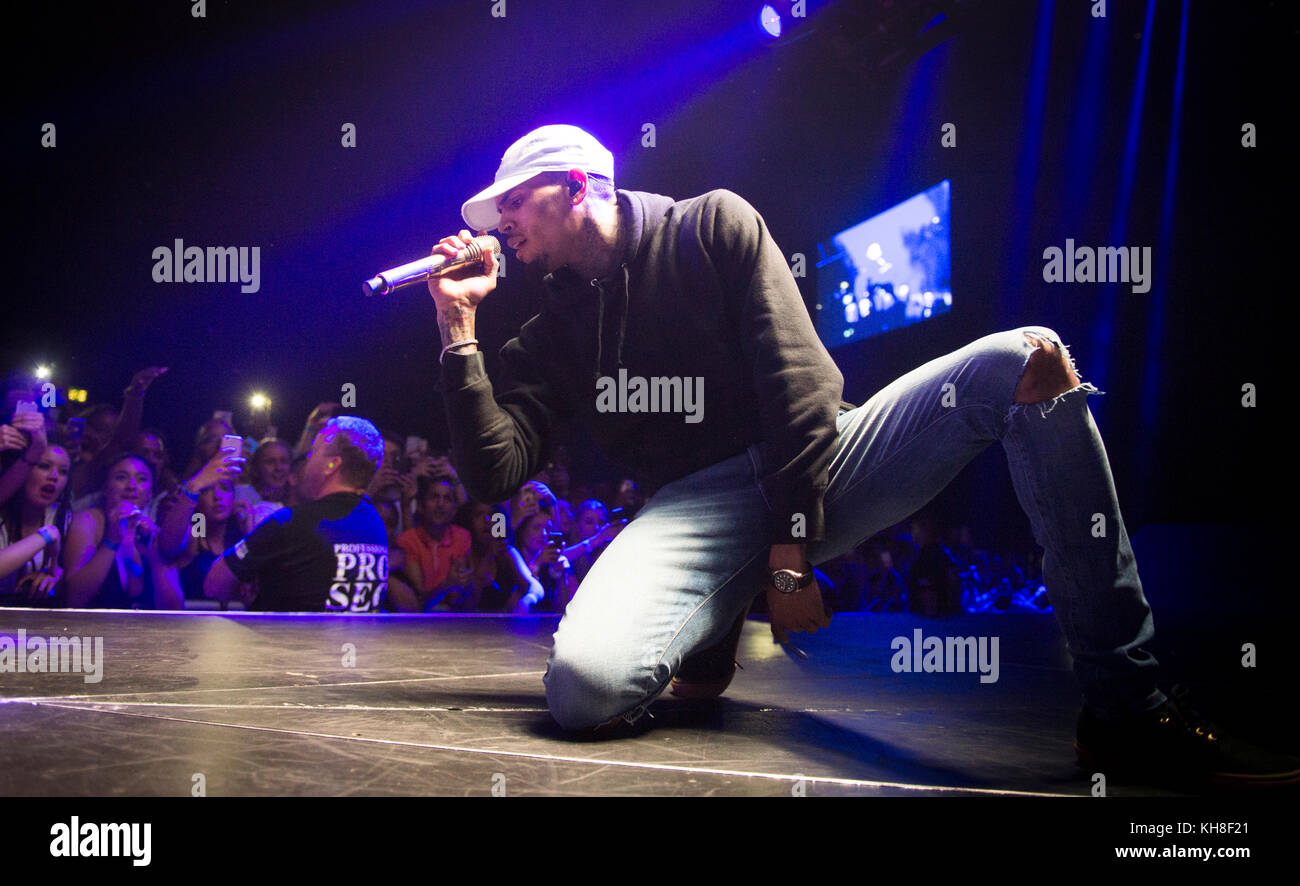 The American singer, dancer and recording artist Chris Brown performs a ...