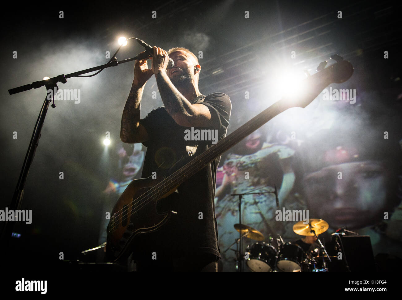 Norway, Oslo - October 10, 2017. The Danish rock band Mew performs a ...