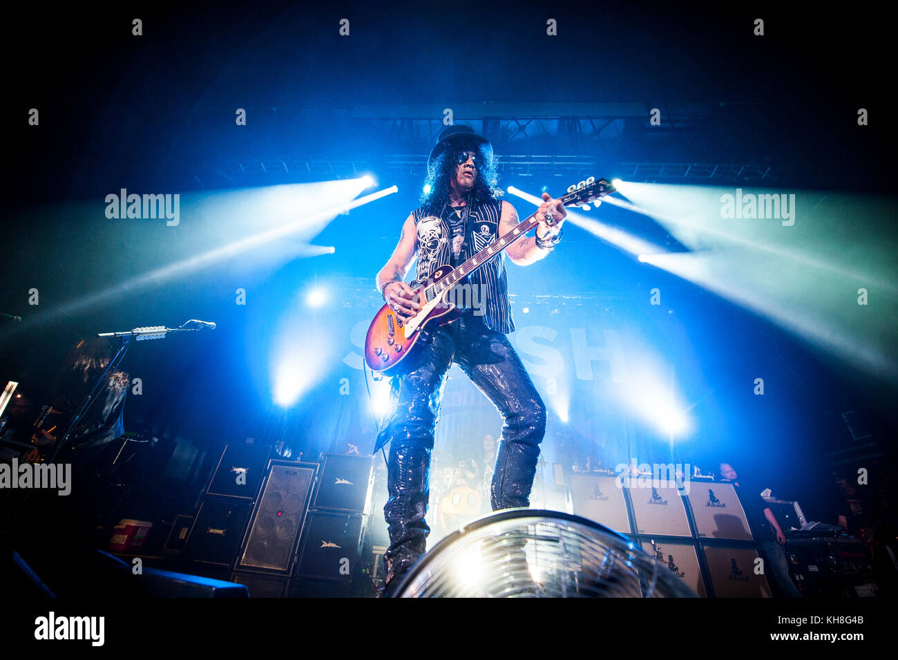 The American musician and guitarist Slash performs a live concert with ...