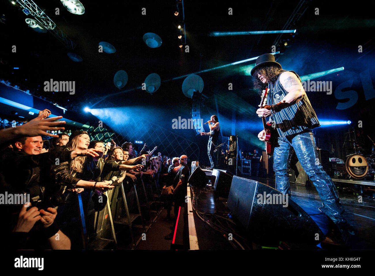 The American musician and guitarist Slash performs a live concert with ...
