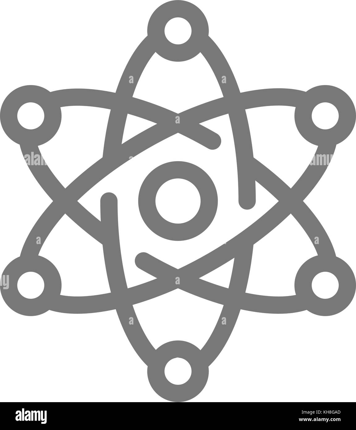 Simple atom and molecule line icon. Symbol and sign vector illustration ...