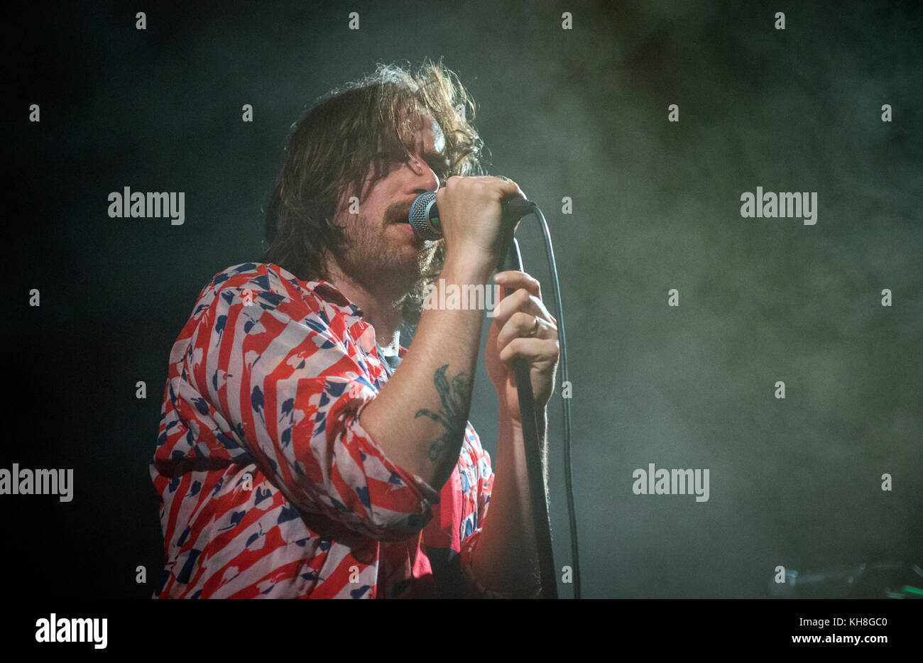 The American experimental pop band Yeasayer performs a live concert at ...