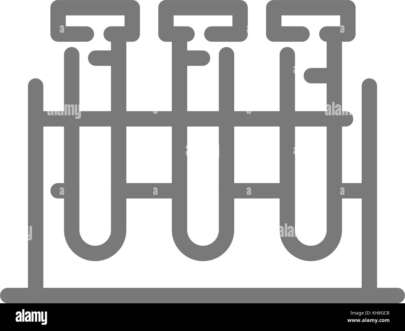 Simple test tube and flask line icon. Symbol and sign vector ...