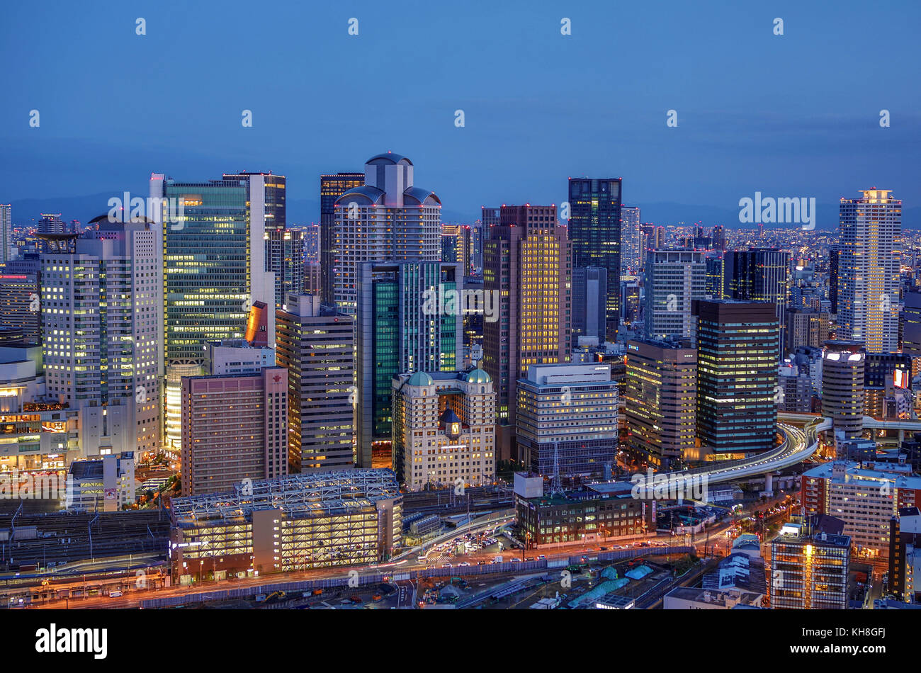 Japan, Osaka City, Umeda District skyline *** Local Caption ...