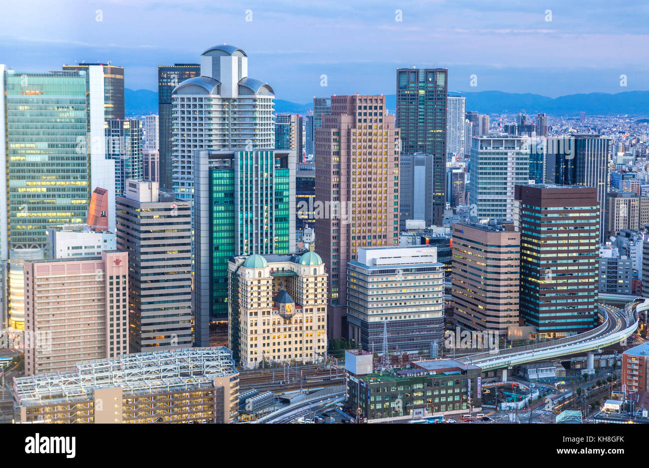 Japan, Osaka City, Umeda District skyline *** Local Caption ...