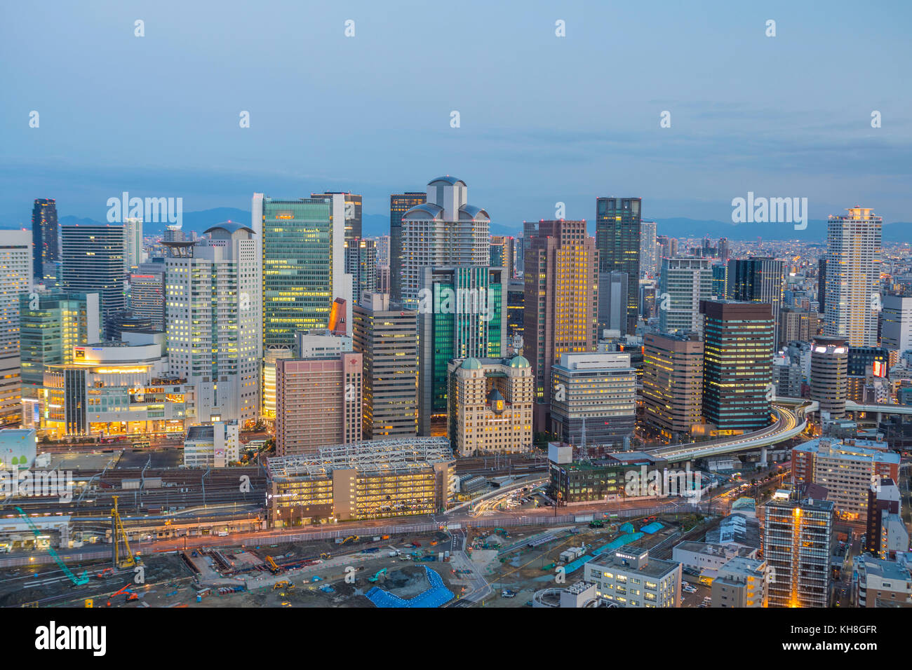 Japan, Osaka City, Umeda District skyline *** Local Caption ...
