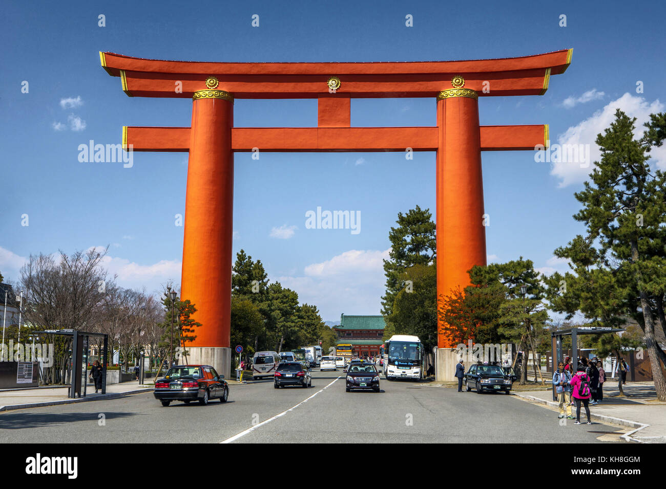 Japan, Kyoto City, Heian Jingu , Torii Gate *** Local Caption ...
