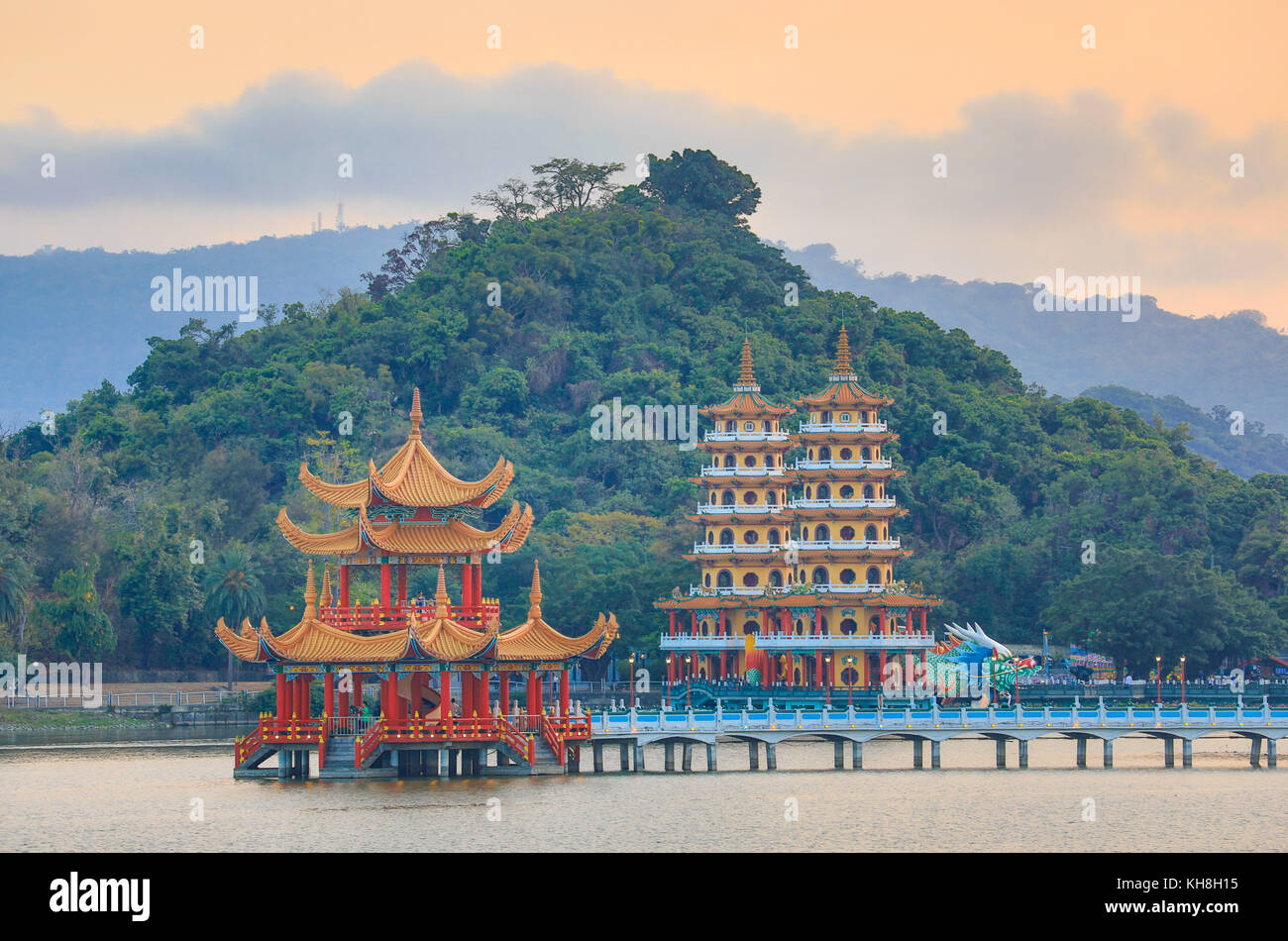 Taiwan, Kaohsiung City, Tsoying District, Lotus Pond, Dragon and Tiger ...