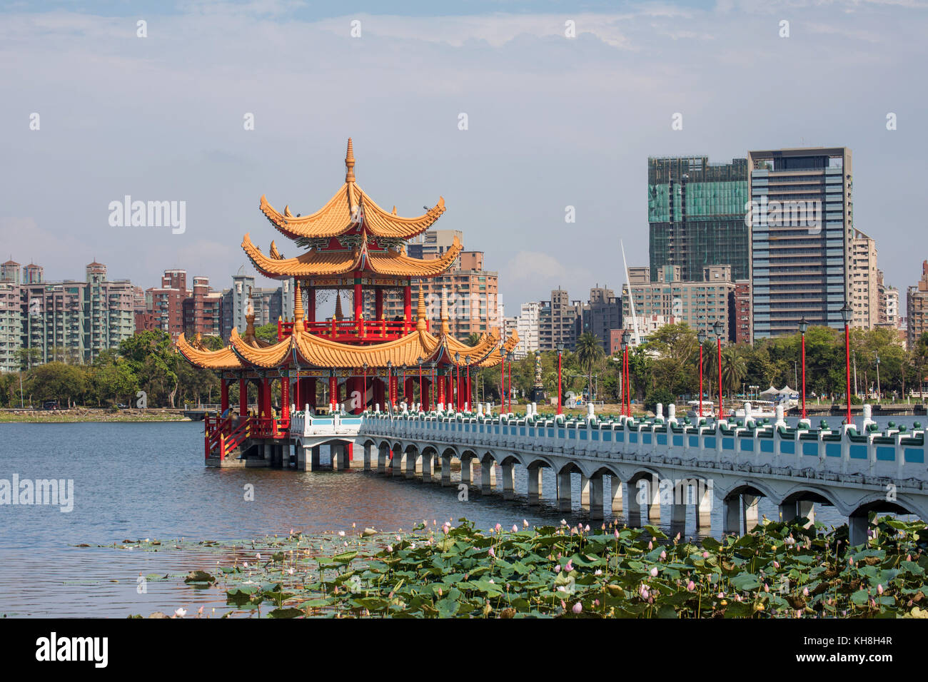 Taiwan, Kaohsiung City, Tsoying District, Lotus Pond, Pavillion ...