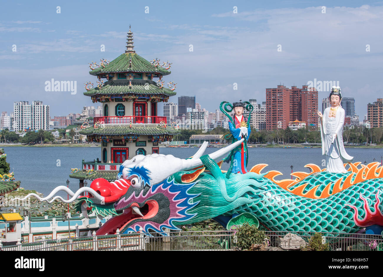 Taiwan, Kaohsiung City, Tsoying District, Lotus Pond, Spring and autumn ...