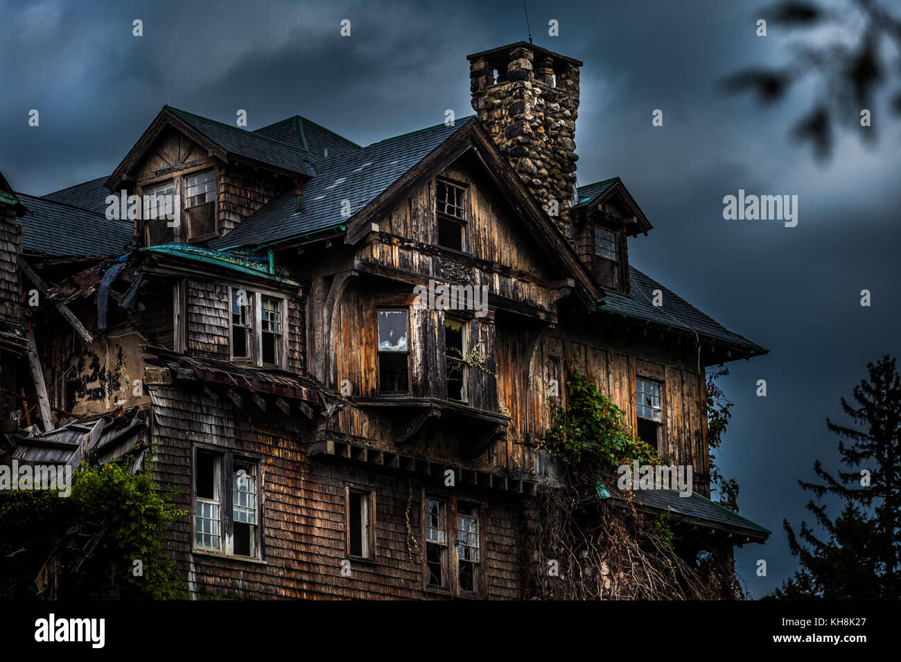 Abandoned spooky school for girls Stock Photo - Alamy