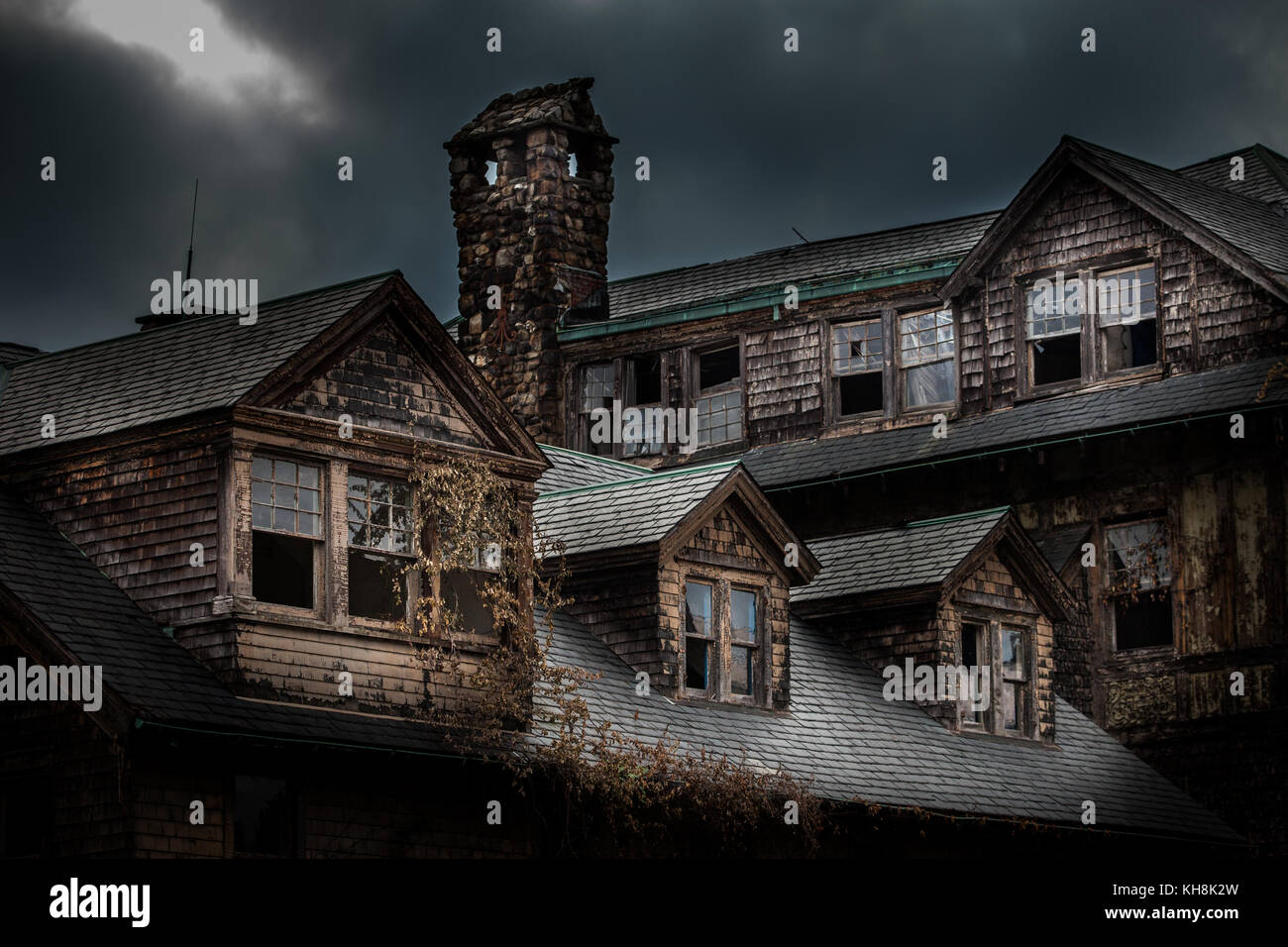 Abandoned spooky school for girls Stock Photo - Alamy