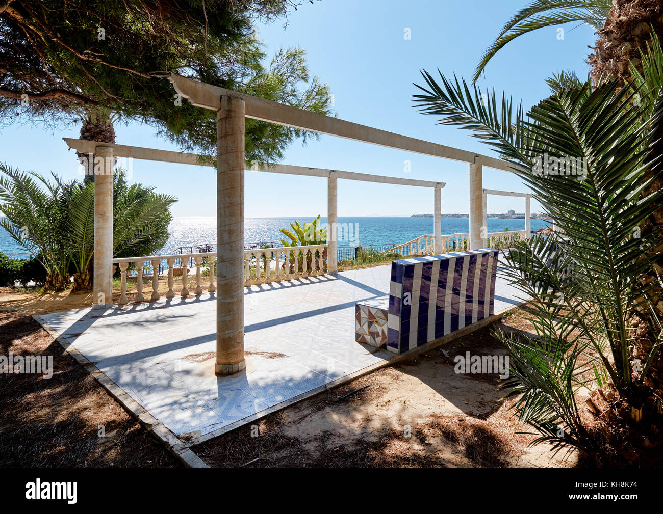 Promenade of Punta Prima. Punta Prima is a popular touristic place ...