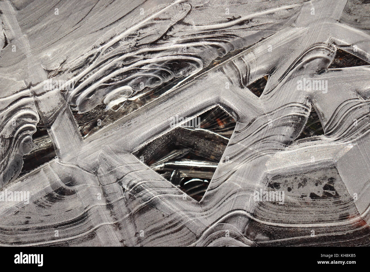 Ice Pattern Surface Background Texture. Wavy Drawings of Ice Lines on a ...