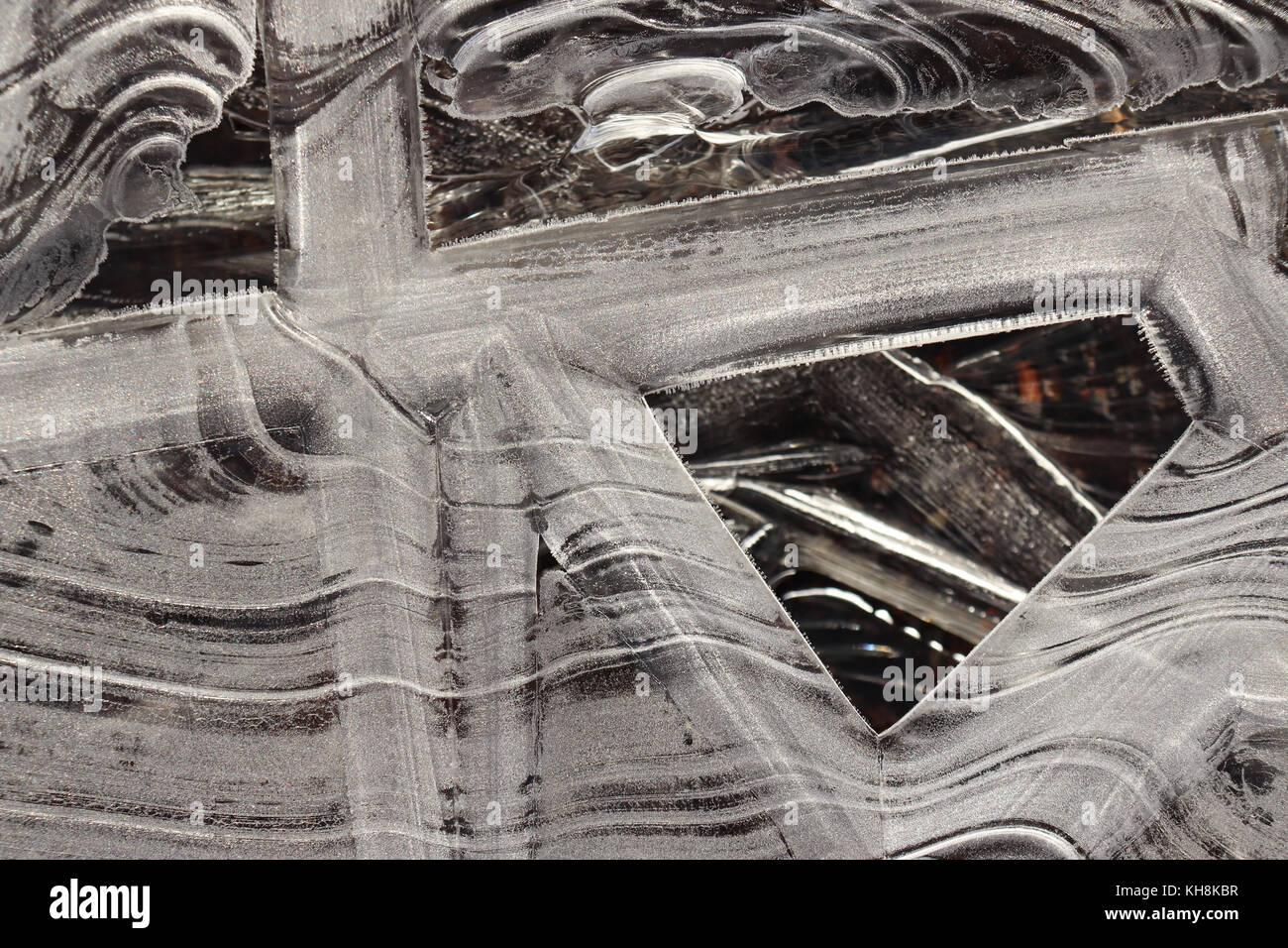 Ice Pattern Surface Background Texture. Wavy Drawings of Ice Lines on a ...