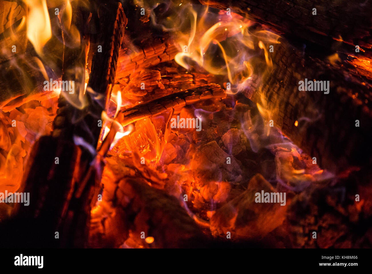 Burning Fire wood coal hot Stock Photo - Alamy